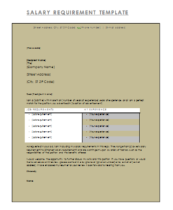 Salary Requirement Template | Free Payslip Templates