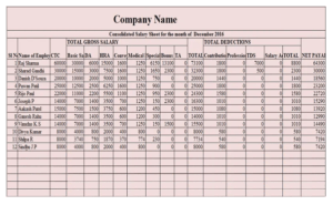 Salary Comparison Chart Template | Free Payslip Templates