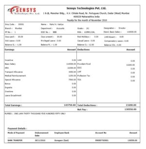 Payslip Design Template | Free Payslip Templates