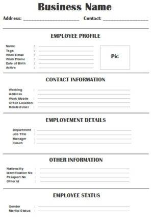 Employee-Profile-Template | Free Payslip Templates