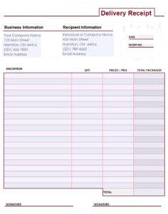 Delivery Receipt Template | Free Payslip Templates