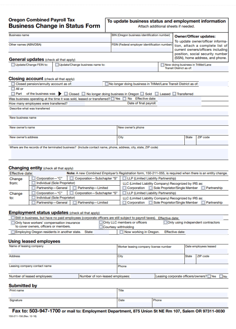 Payroll Change Form | Free Payslip Templates