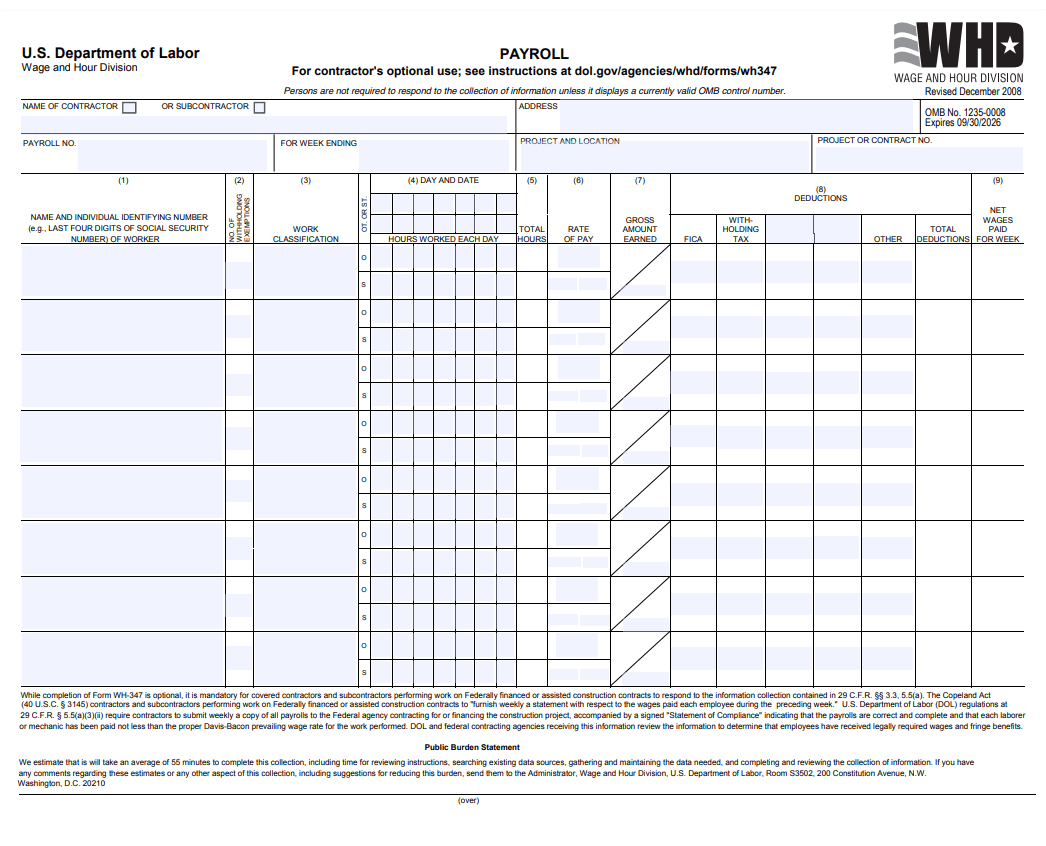Wage Sheet Template | Free Payslip Templates